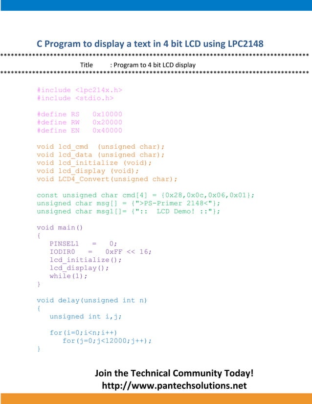 4 bit lcd_interfacing_with_arm7_primer | PDF
