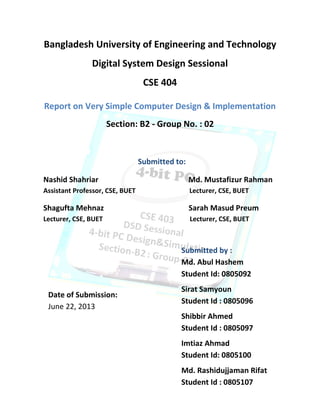 4bit pc report[cse 08-section-b2_group-02] | PDF