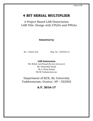 Mini Project on 4 BIT SERIAL MULTIPLIER | PDF