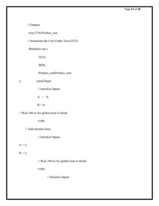 Mini Project on 4 BIT SERIAL MULTIPLIER | PDF