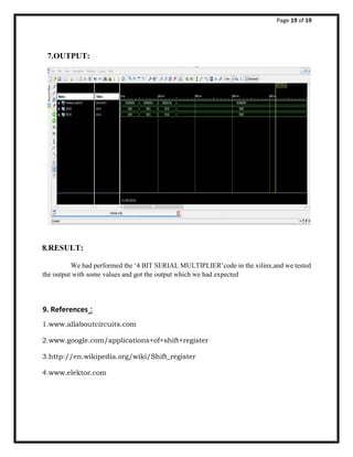 Mini Project on 4 BIT SERIAL MULTIPLIER | PDF