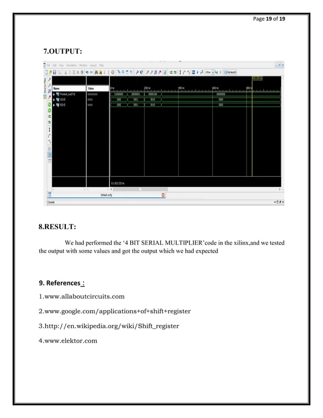 Mini Project on 4 BIT SERIAL MULTIPLIER | PDF