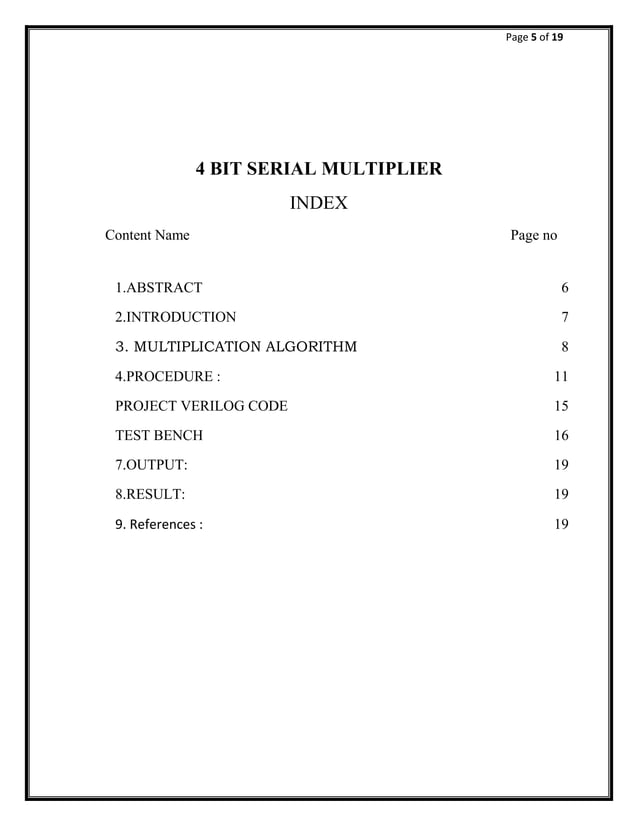 Mini Project on 4 BIT SERIAL MULTIPLIER | PDF