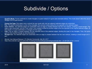 DrTAD 4 Blender Software. Subdivide and Un-Subdivide | PDF