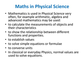 4b Math in Science - research on math in science | PPTX