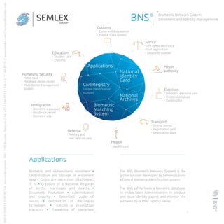 Semlex BNS: Biometric Network system | PDF