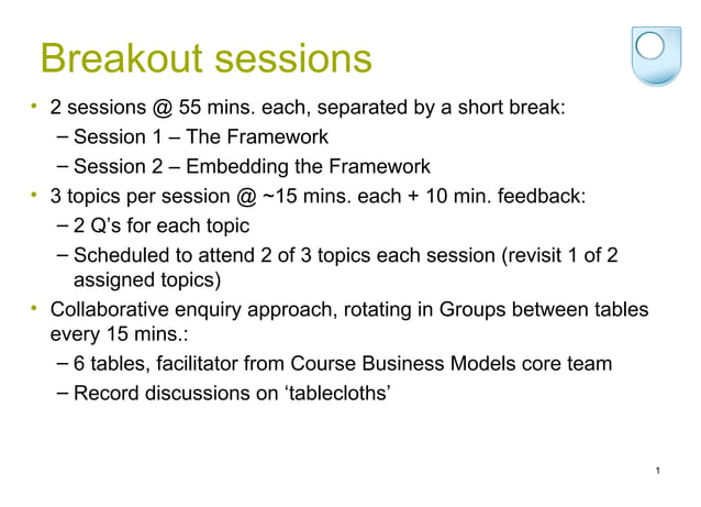 4 breakout sessions | PPT
