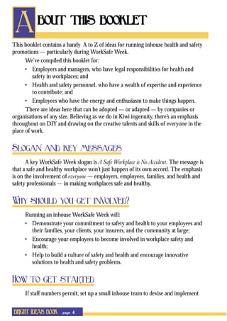 4 bright ideas for promoting safety in your work place | PDF | Resume ...