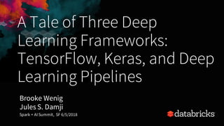 A Tale of Three Deep Learning Frameworks: TensorFlow, Keras, and Deep Learning Pipelines with ...