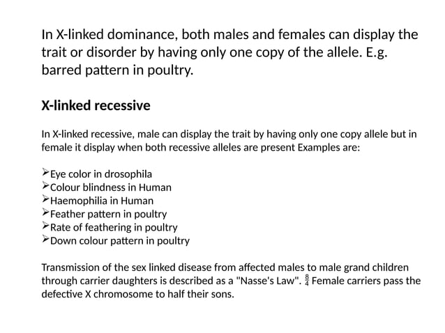 4b Sex Linked Inheritance And Characters Pptx