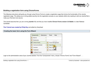 4 building a joomla registration form using chrono forms | PPT