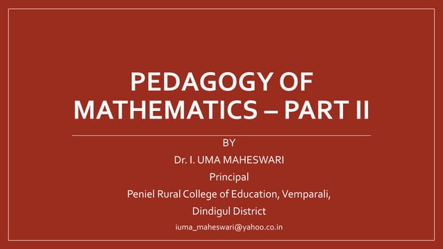 4c. Pedagogy of Mathematics (Part II) - Geometry (Ex 4.3) | PPT