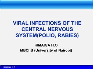 4C. VIRAL CNS INFECTIONS -POLIO, RABIES.pptx | Free Download