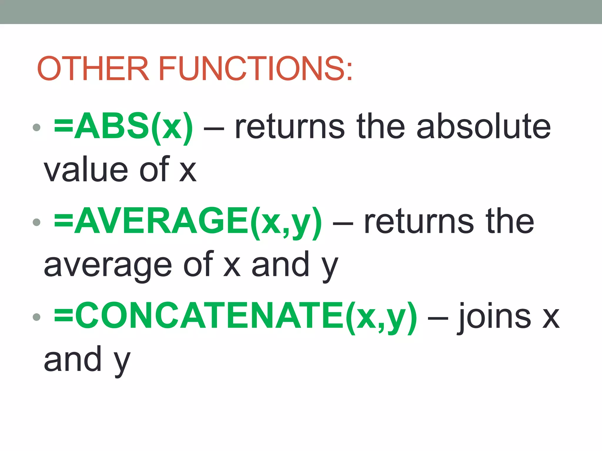 Advanced Spreadsheet Skills - Empowerment Technologies | PPTX