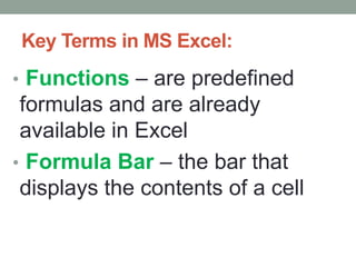 Advanced Spreadsheet Skills - Empowerment Technologies | PPTX