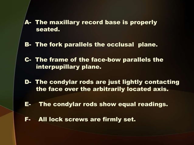 4- c Maxillo-mandibular Relation Records -Face bow record and transfer ...