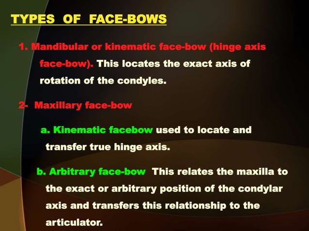 4- c Maxillo-mandibular Relation Records -Face bow record and transfer ...