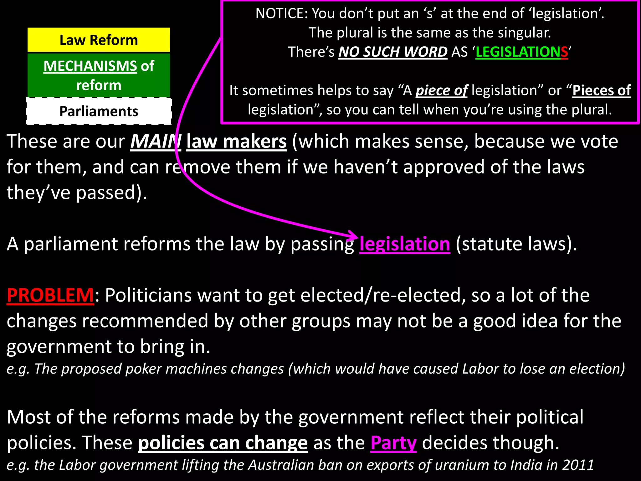 Law Reform - Mechanisms | PPTX