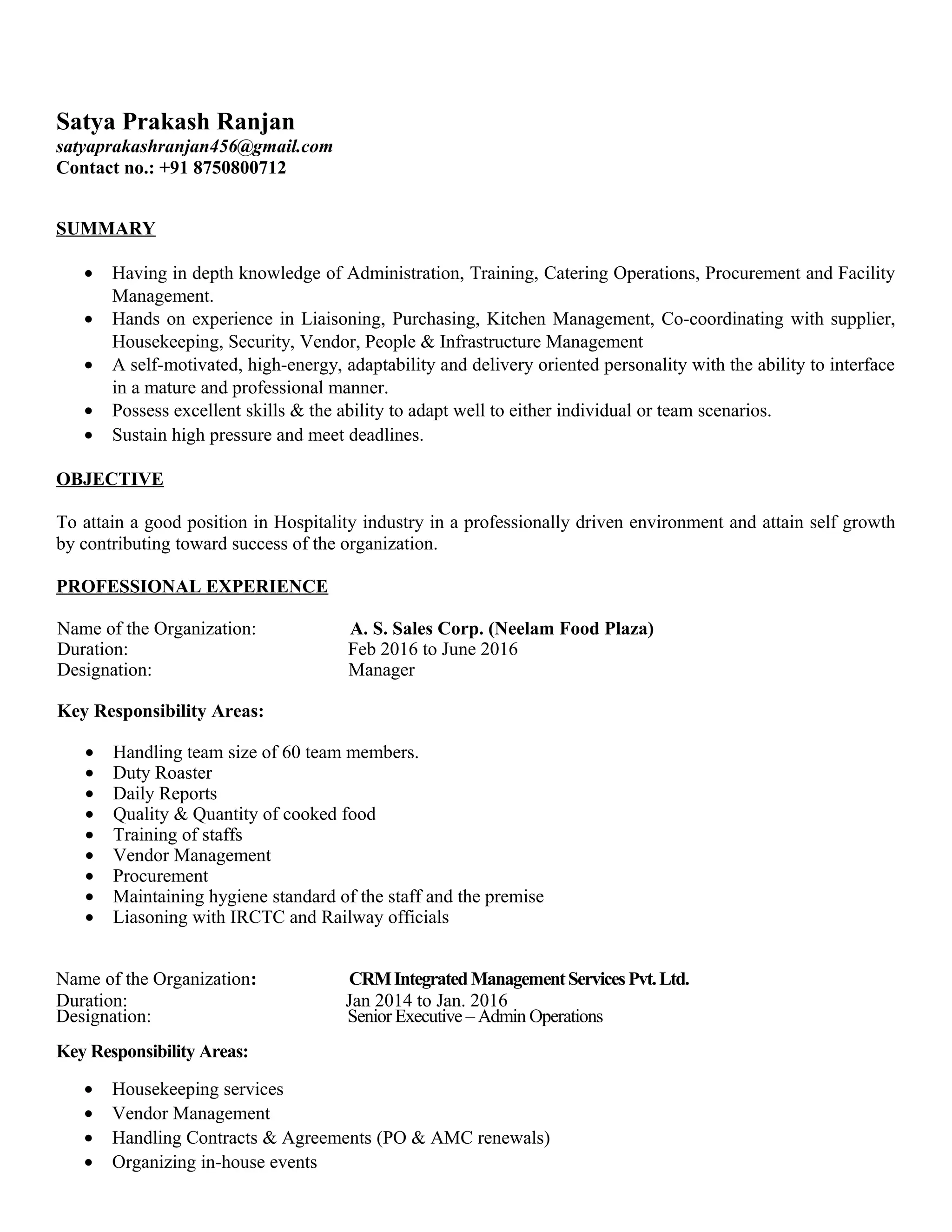 satya cv mumbai | PDF