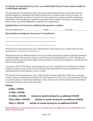 W E Gen Srvc Agreement | PDF