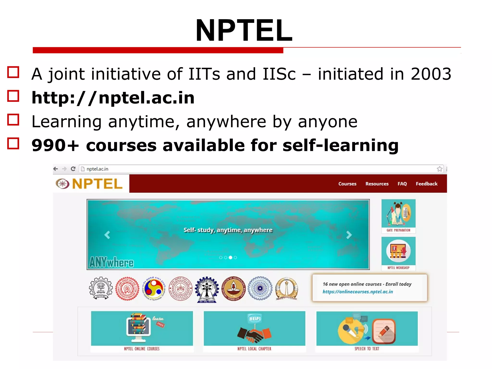 NPTEL PPT-April 2016 | PPT