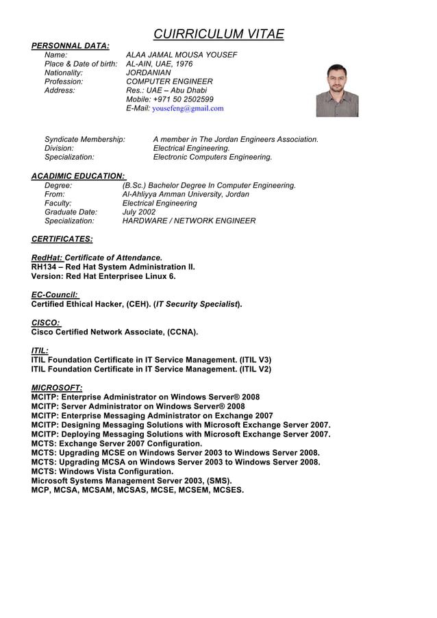 Ala Yousef's CV | PDF