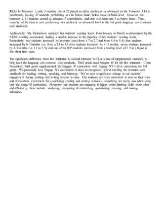 Ms. Richardson's 3rd Grade Data Analysis of Student Improvement 2015 | DOCX