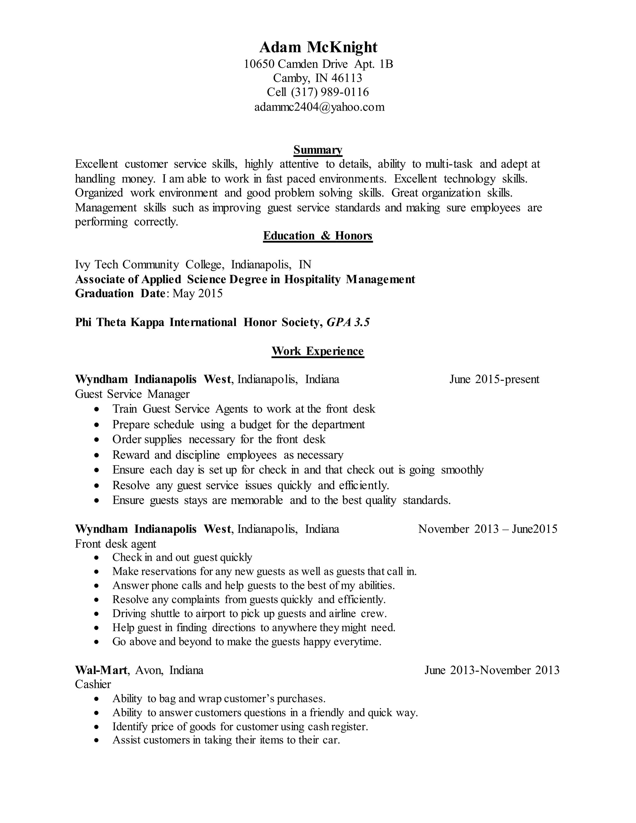 Adam McKnight new resume | DOCX