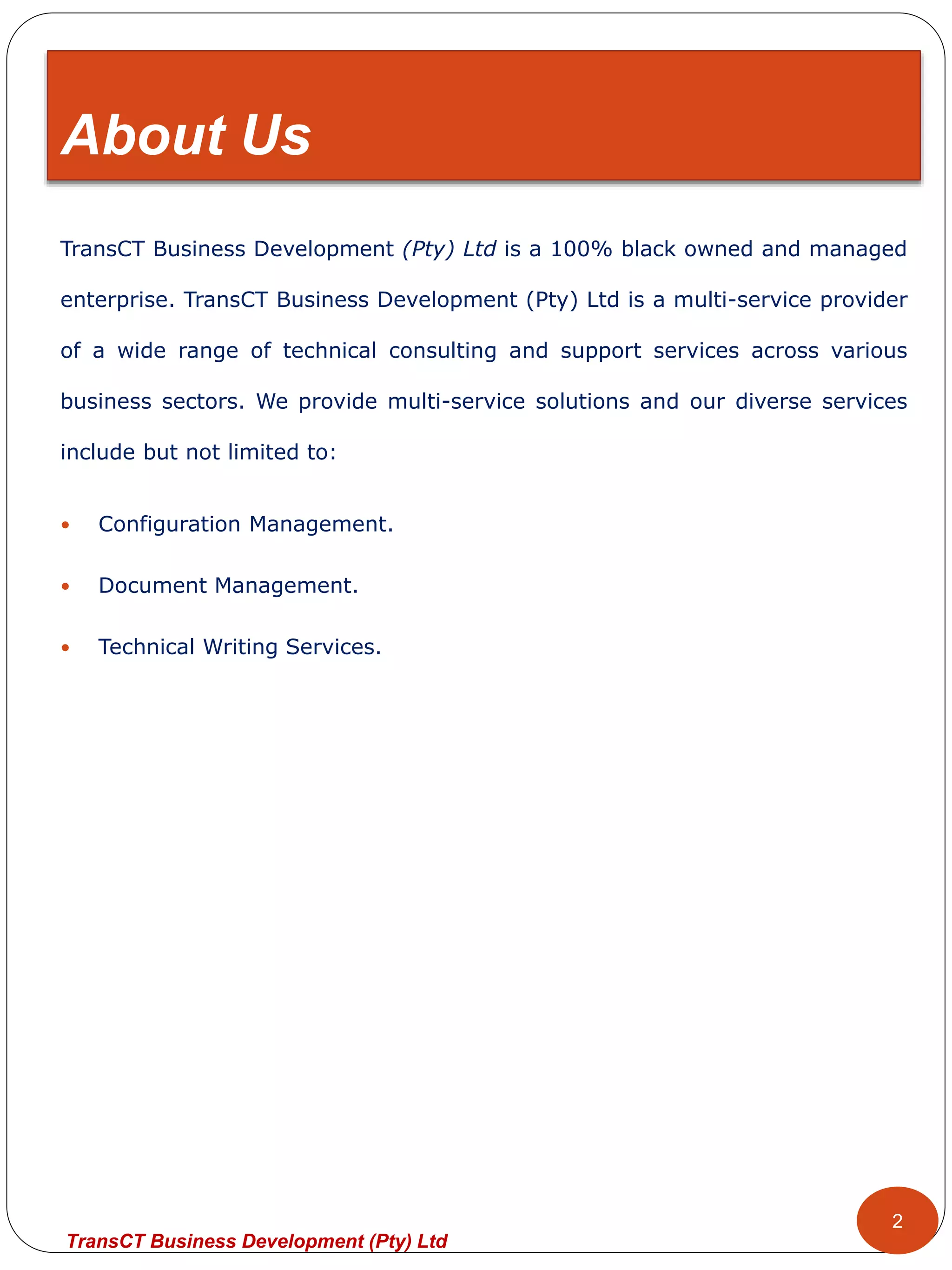 Transct Buisness Development | PDF