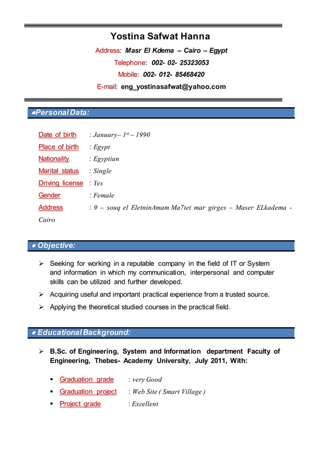 yostina-safwat_C.-V-1 | PDF