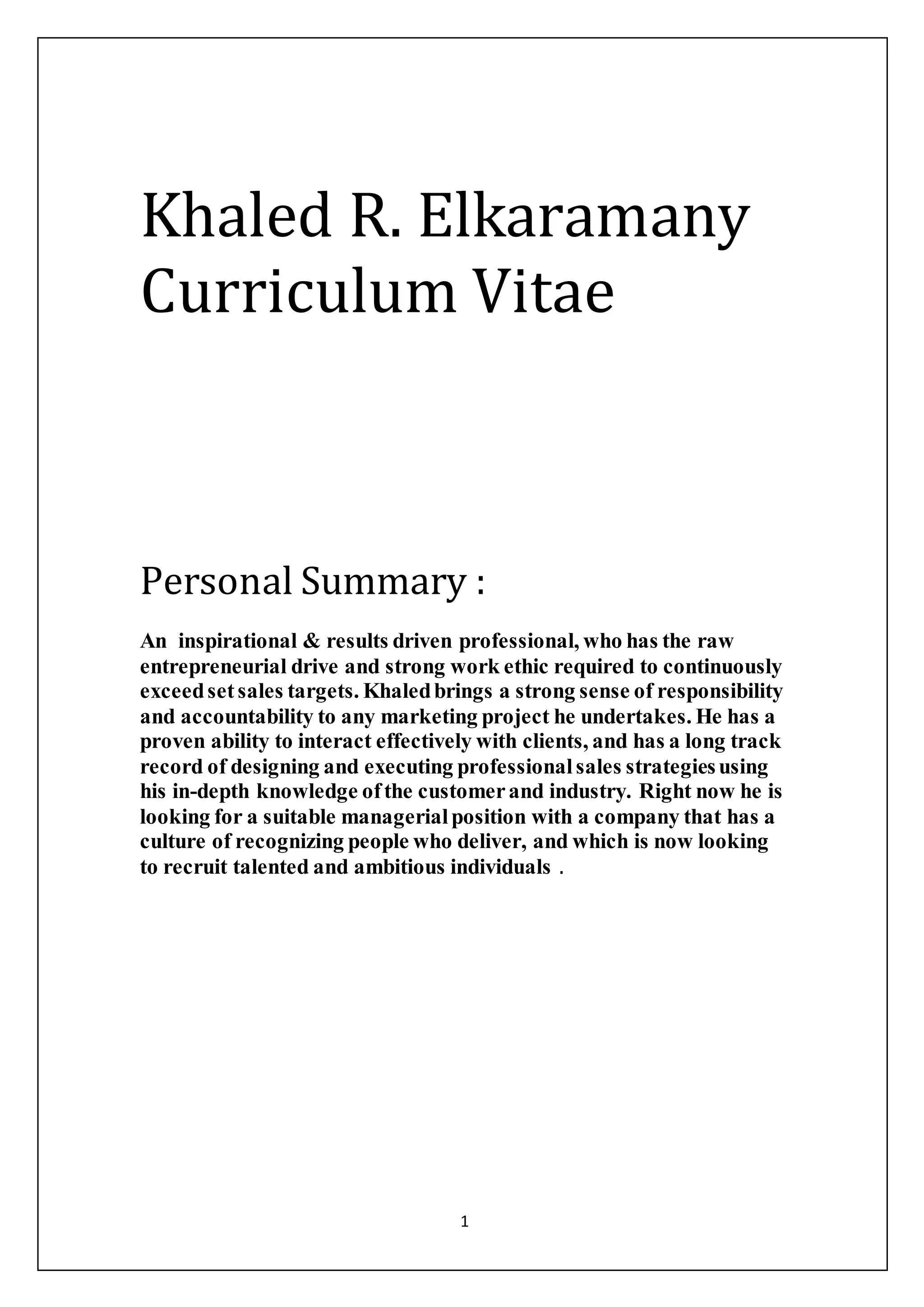 Khaled Elkaramany CV | DOCX