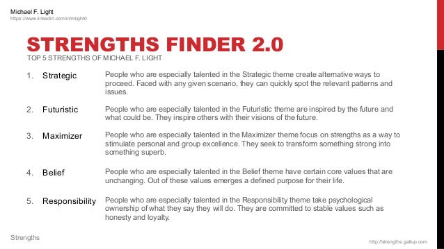 Strengths finder code generator - ampag