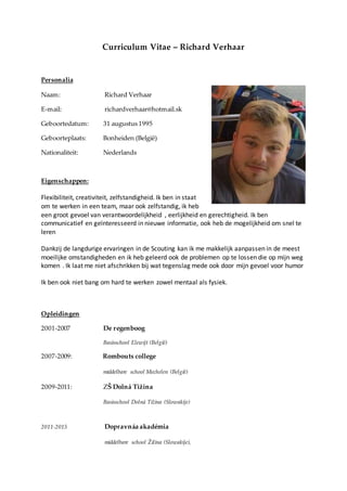 CV Richard Verhaar | PDF