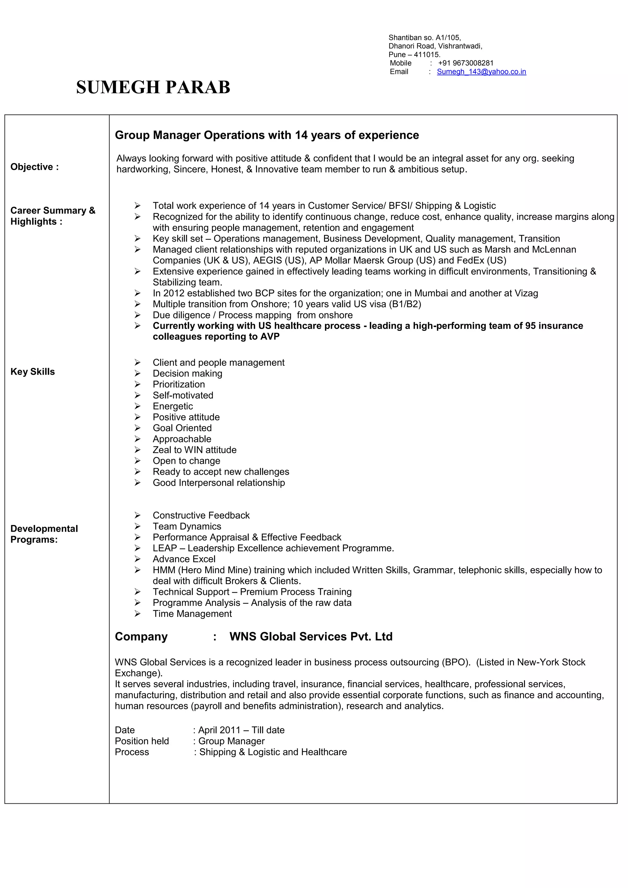Sumegh Parab - Resume V1 | PDF