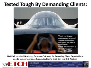 NW Etch Tested Tough | PPT