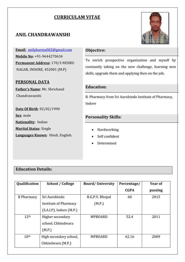 anil cv 2015 new | PDF