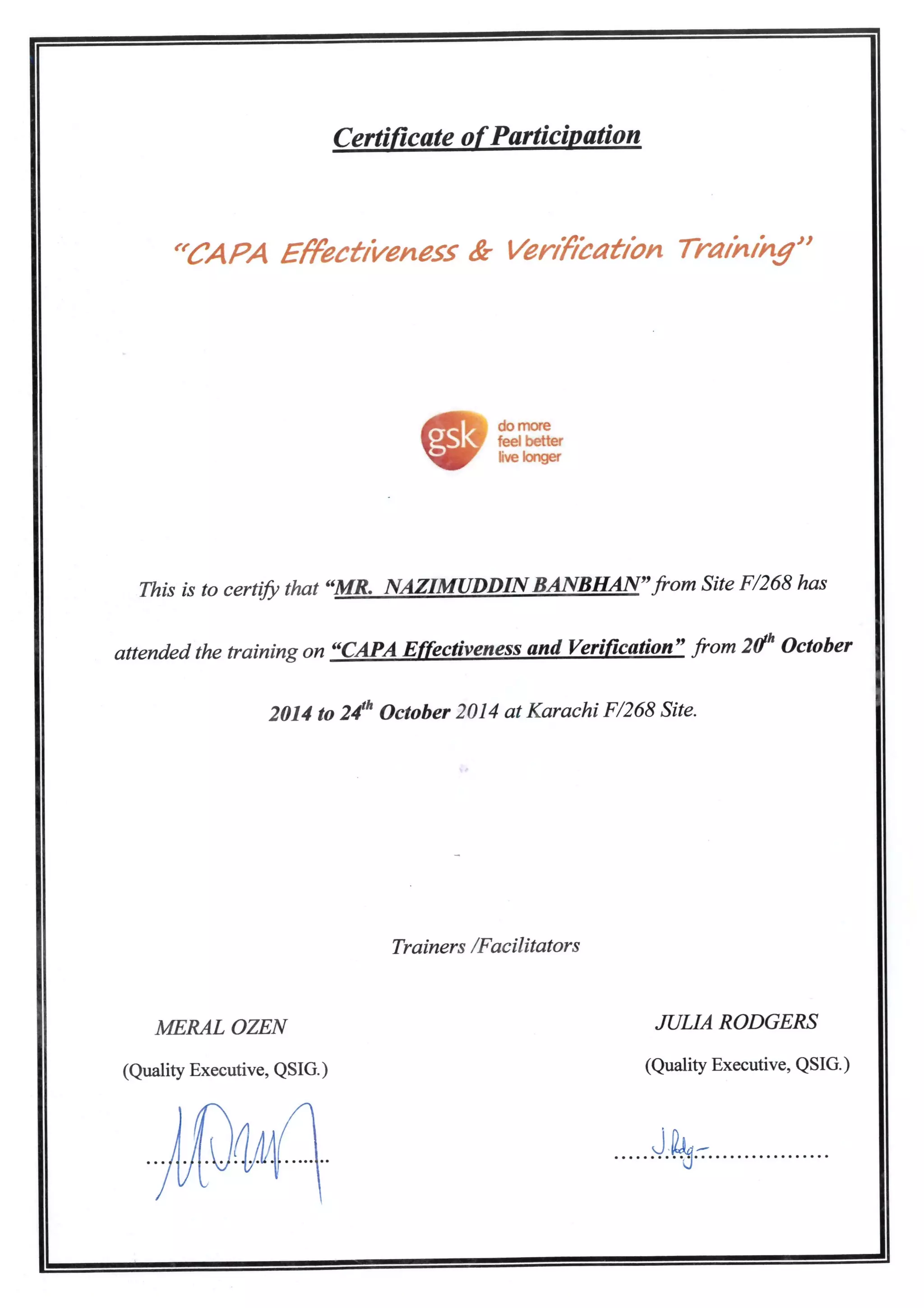 CAPA certification | PDF