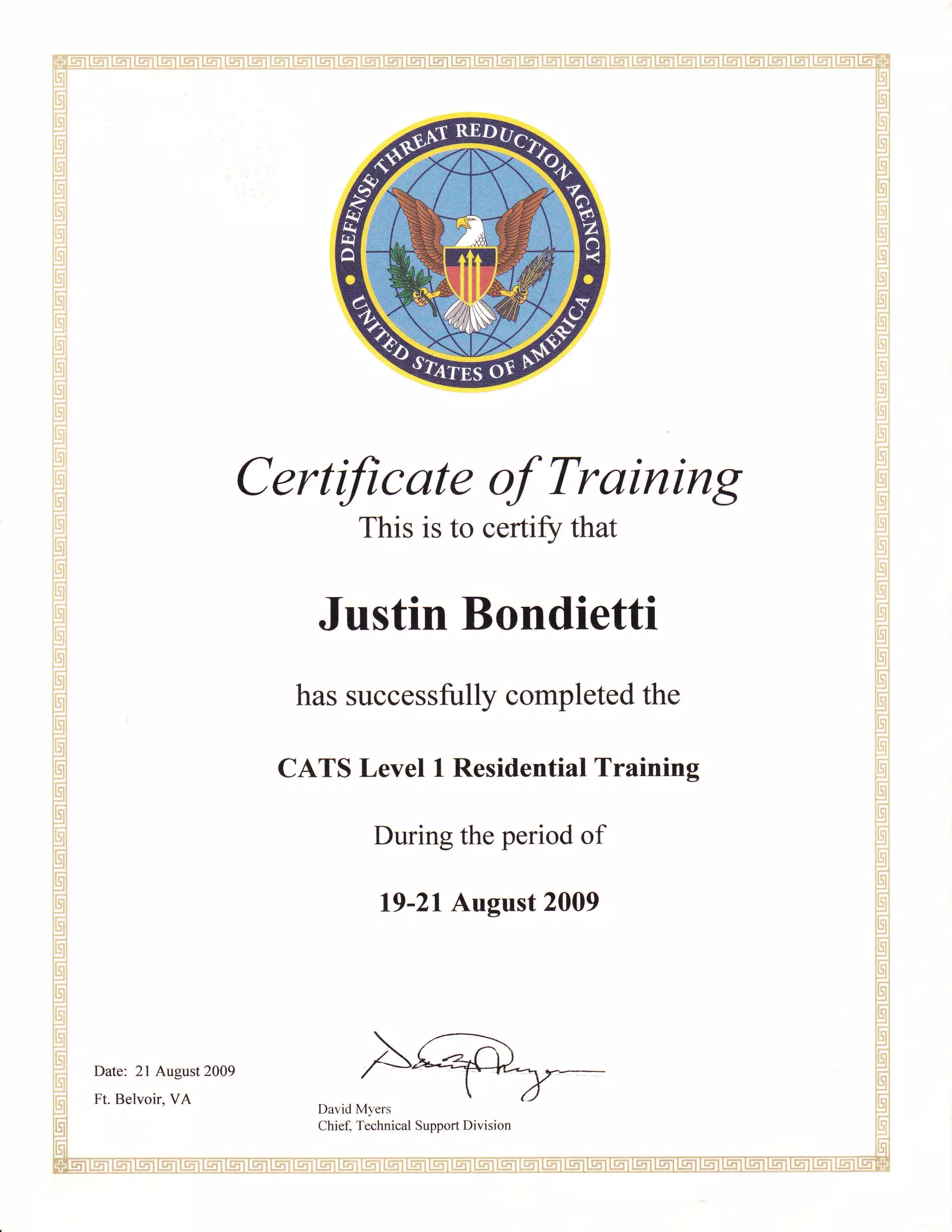 CATS Level 1 Certificate | PDF