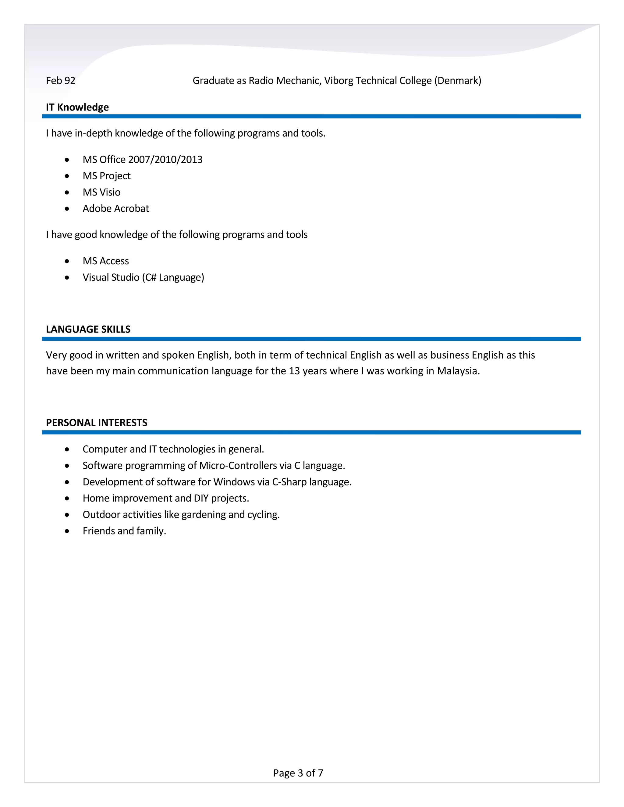 CURRICULUM VITAE_2015_EN | PDF | Civil Engineering Industry | Industries