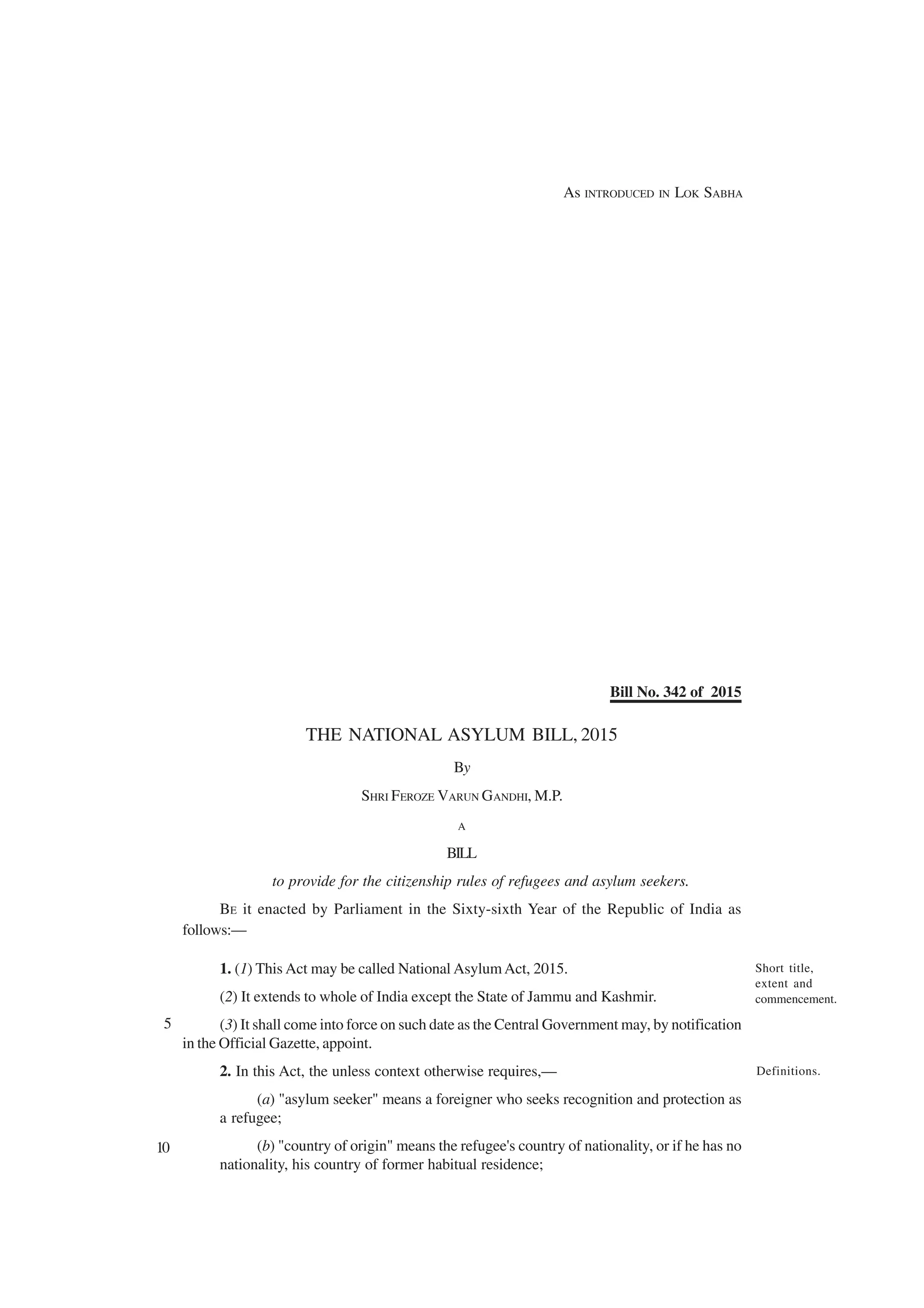 National Asylum Bill 2015 | PDF | Adoption and Fostering | Parenting