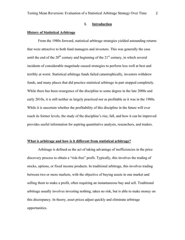 Statistical Arbitrage | PDF