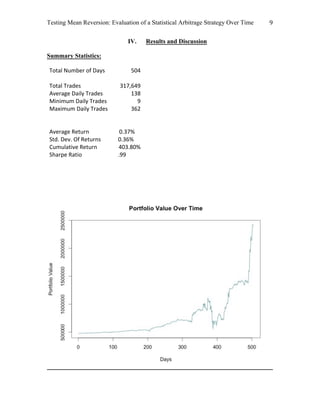 Statistical Arbitrage | PDF