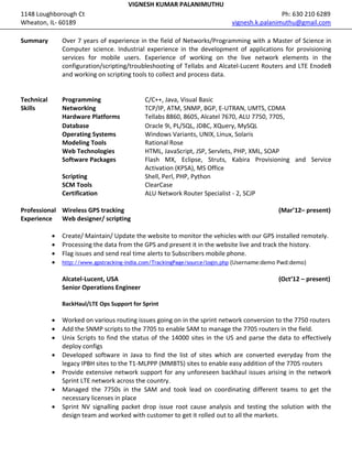 Resume_Vignesh_Palanimuthu | PDF | Internet | Computing