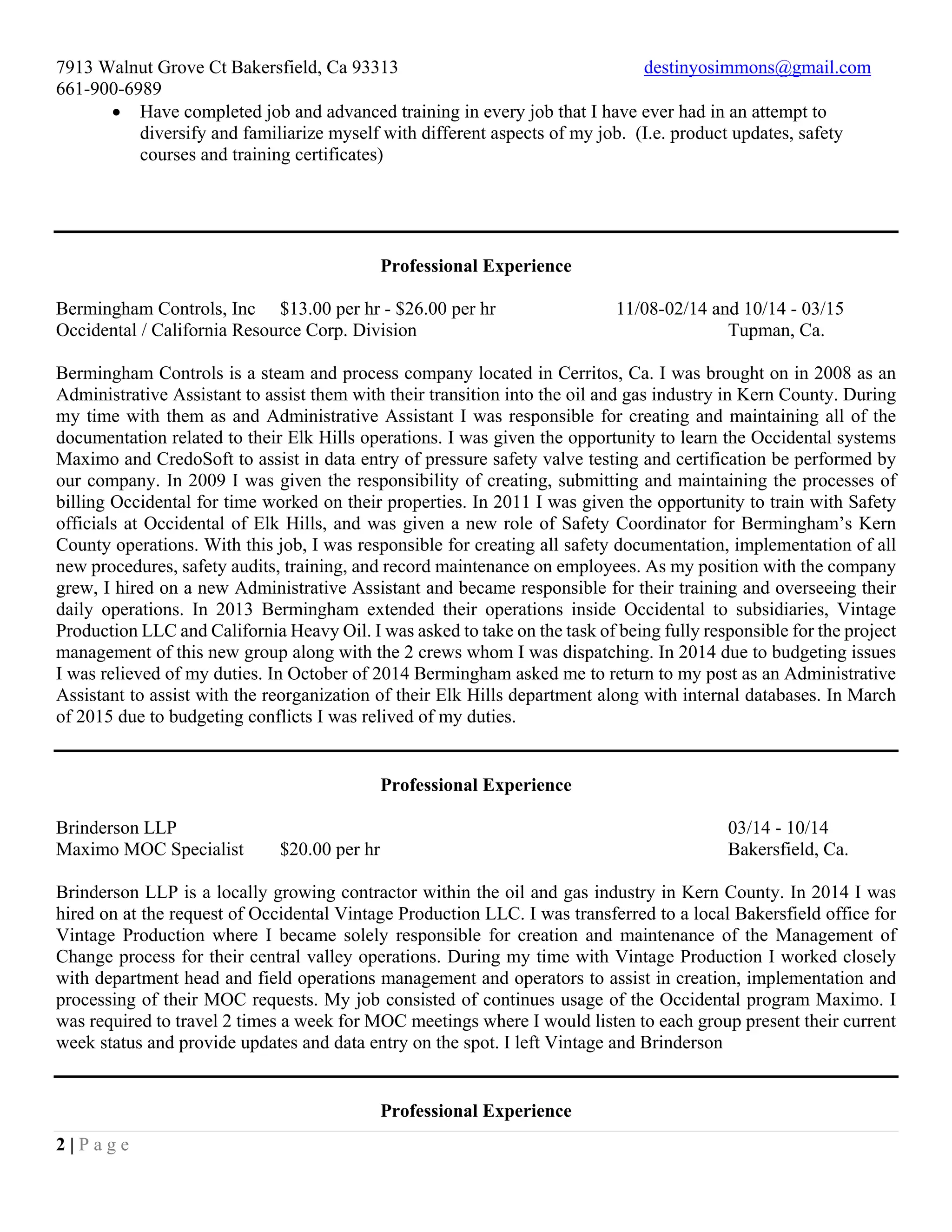 Destiny Resume | PDF