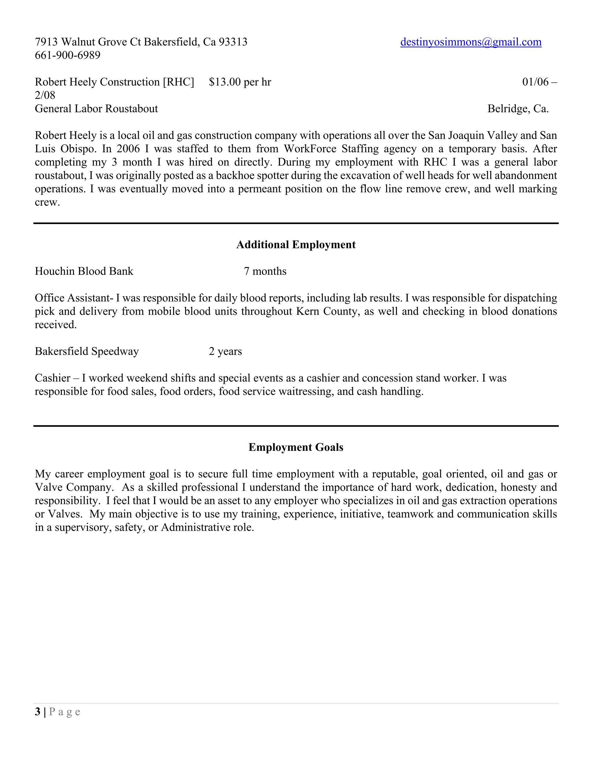 Destiny Resume | PDF