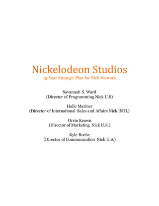 Nick Network Binder | DOCX