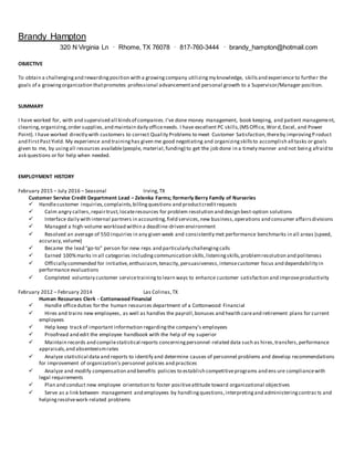 Resume Brandy Hampton | PDF