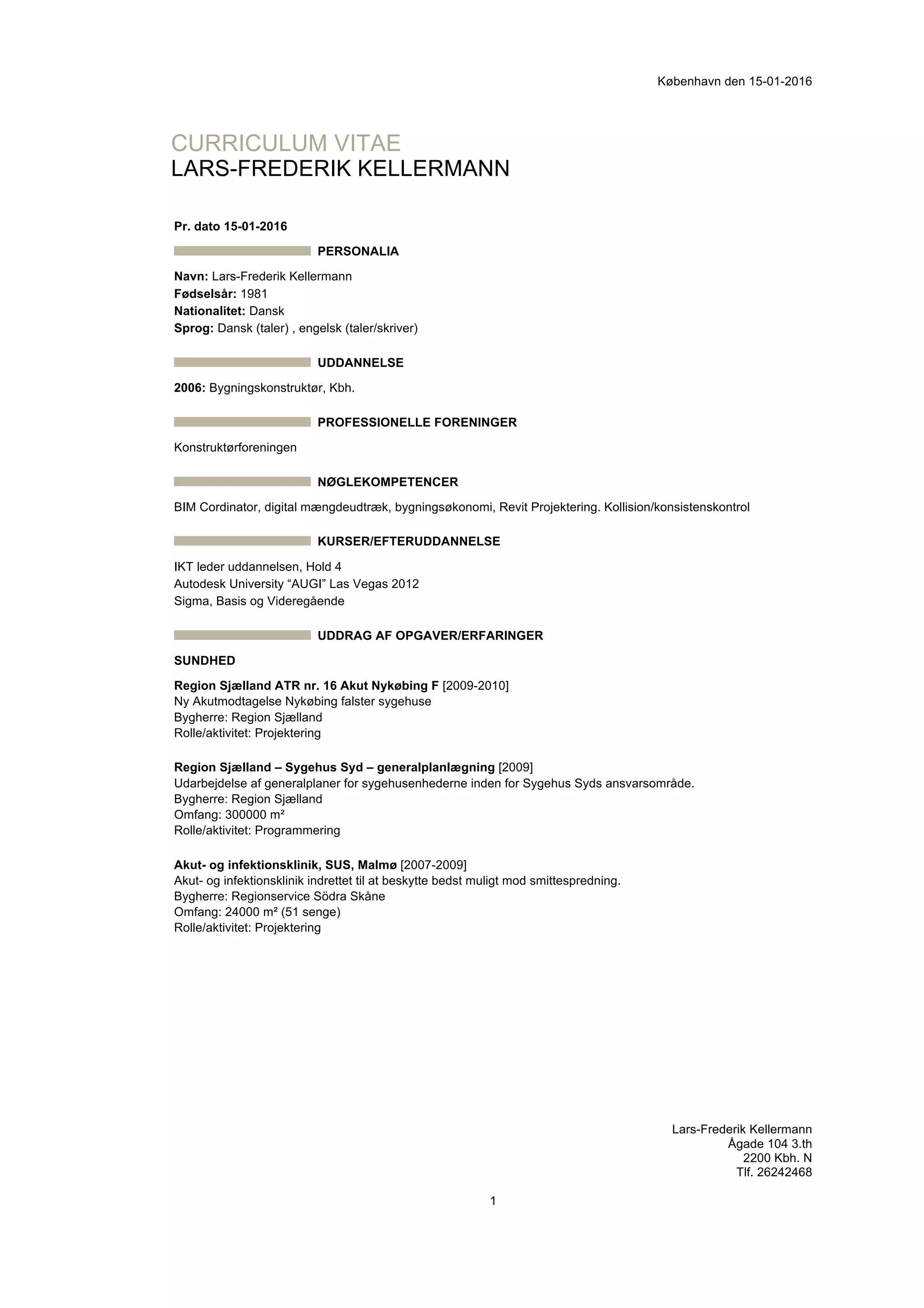 CV Lars-Frederik Kellermann | PDF