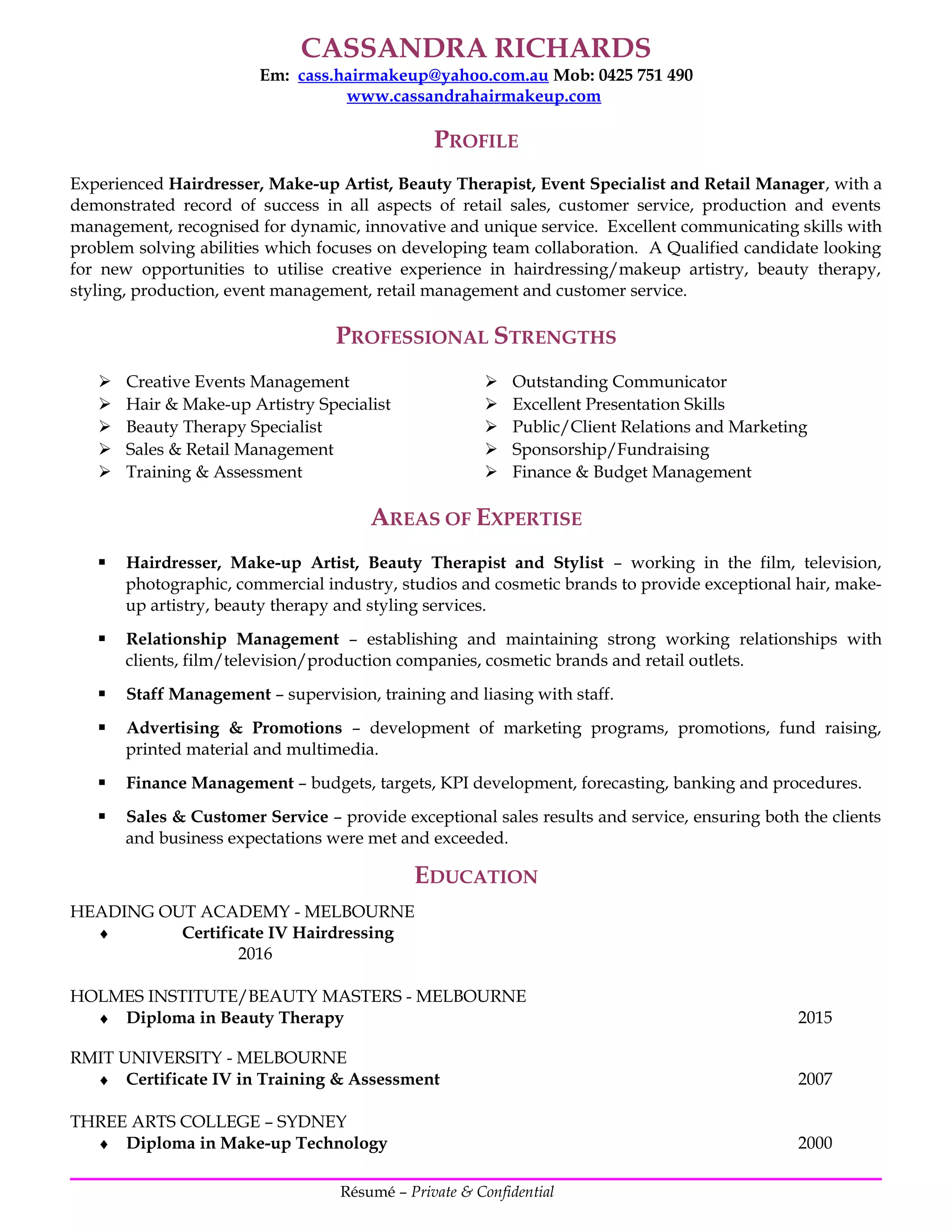 Cass Resume 2016 | DOC