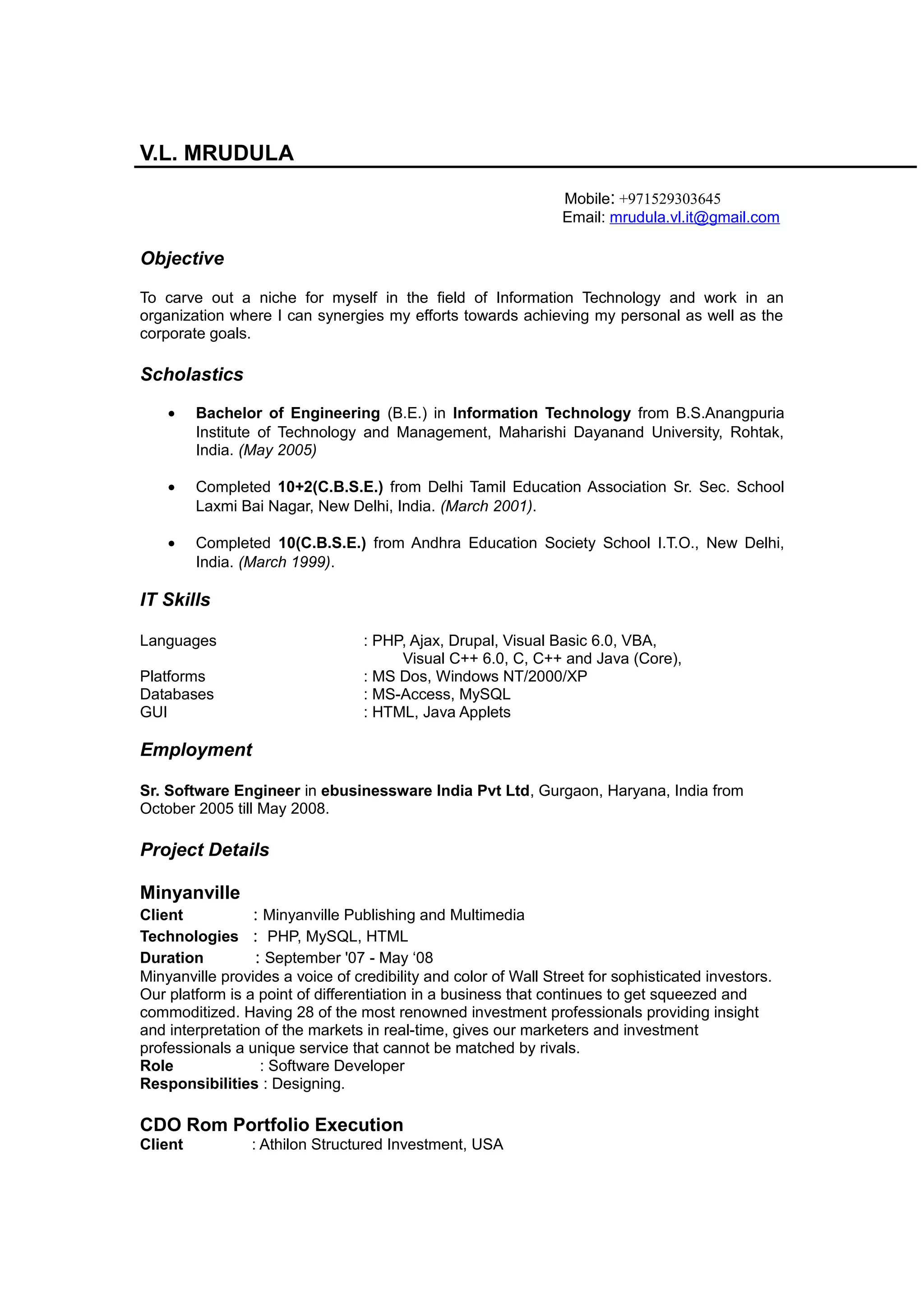 Mrudula CV-2 | DOC